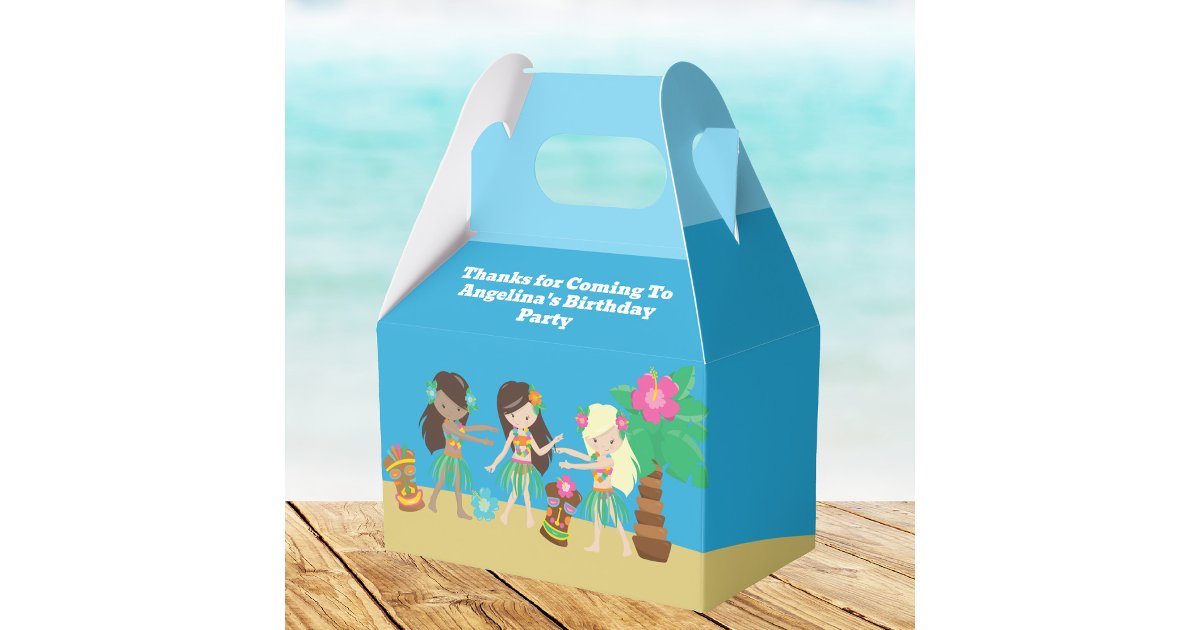 Tropical Beach Hula Dancing Luau Birthday Party Favor Boxes | Zazzle
