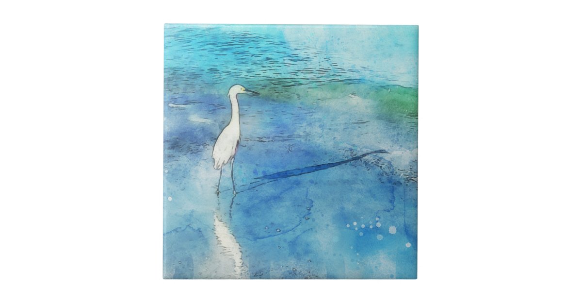 Tropical Beach in Teal Aqua Turquoise Blue Ceramic Tile | Zazzle