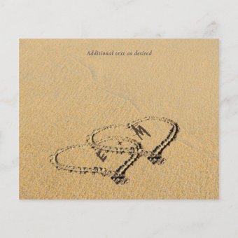 Tropical Beach Initials Sand Wedding RSVP | Zazzle