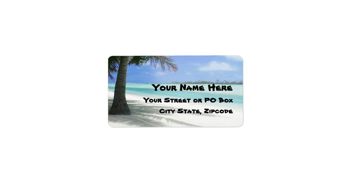 Tropical Beach Label | Zazzle