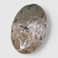 Tropical Beach Ocean Sea Waves Photo Scenic Cool Large Clock | Zazzle