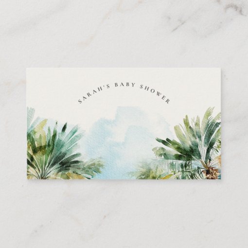 Tropical Beach Palm Tree Diaper Raffle Baby Shower Enclosure Card | Zazzle