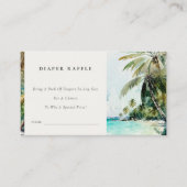 Tropical Beach Palm Tree Diaper Raffle Baby Shower Enclosure Card | Zazzle