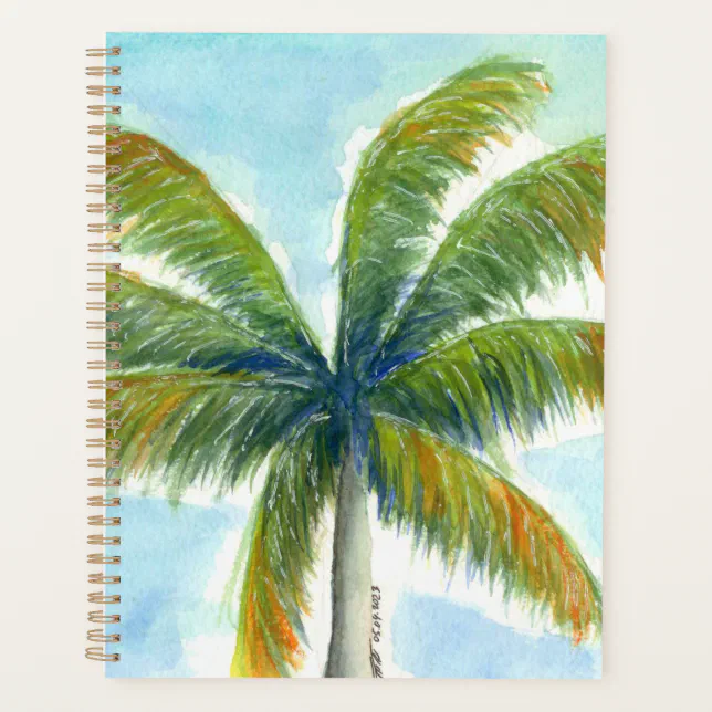 Tropical Beach palm tree on a sunny day Planner | Zazzle