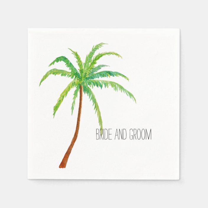Tropical Beach Palm Tree Paper Napkins | Zazzle.com