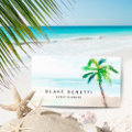 Tropical Beach Palm Tree Watercolor Business Card | Zazzle