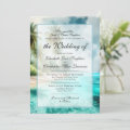 Tropical Beach & Palm Trees Formal Wedding Invitation | Zazzle