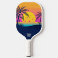 Tropical Beach Palm Trees Pickleball Sun Custom Pickleball Paddle | Zazzle