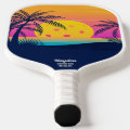 Tropical Beach Palm Trees Pickleball Sun Custom Pickleball Paddle | Zazzle