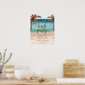 tropical beach party welcome sign poster | Zazzle