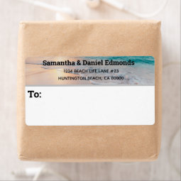 Tropical Beach Photo Pre-Printed return address Label | Zazzle