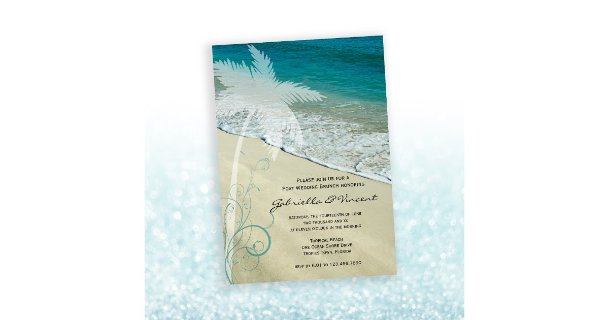 Tropical Beach Post Wedding Brunch Invitation | Zazzle