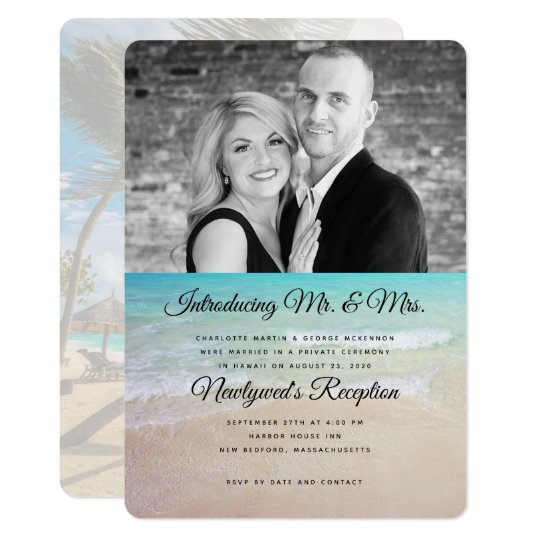 Tropical Beach Private Wedding Reception Invite | Zazzle.com