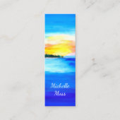 Tropical Beach QR code Abstract Sunset Mini Business Card | Zazzle