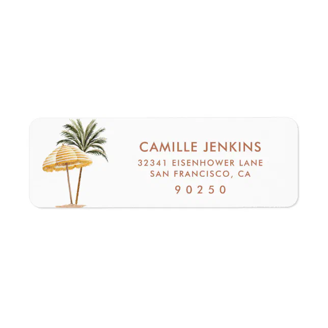 Tropical Beach Return Address Label | Zazzle