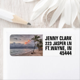 TROPICAL BEACH RETURN ADDRESS LABELS | Zazzle