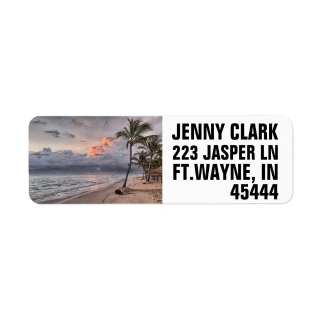 TROPICAL BEACH RETURN ADDRESS LABELS | Zazzle