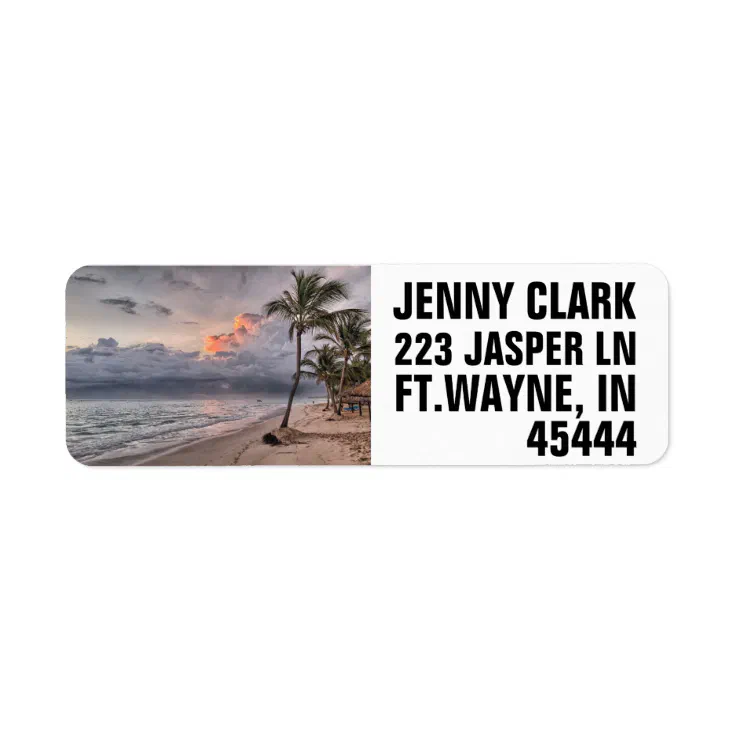 TROPICAL BEACH RETURN ADDRESS LABELS | Zazzle