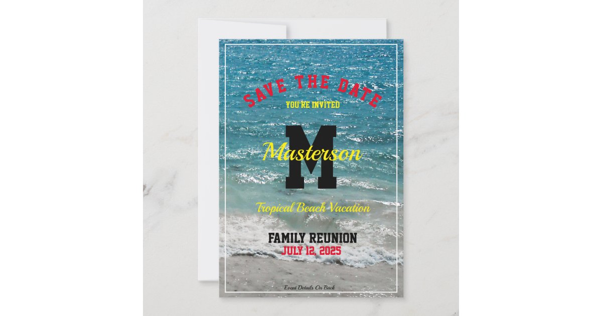 Tropical Beach Reunion Invitation Combination | Zazzle