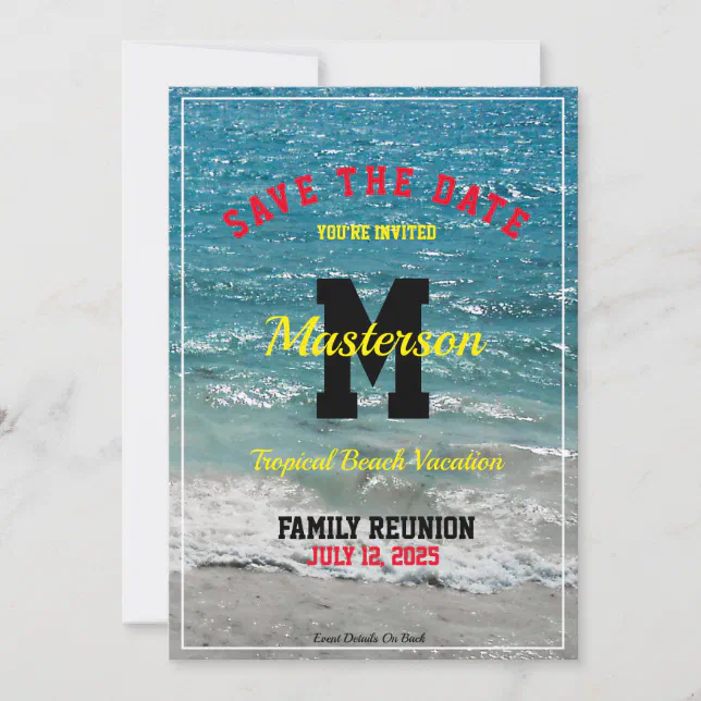 Tropical Beach Reunion Invitation Combination | Zazzle