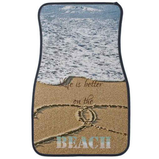 Tropical Beach, Sand, Hearts Car Floor Mat | Zazzle