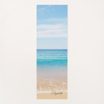 Tropical Beach, Sand- Personalized Yoga Mat | Zazzle