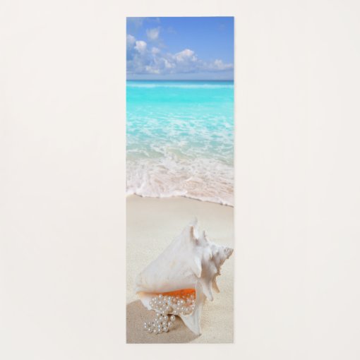 Tropical Beach, Sand Seashell Yoga Mat | Zazzle