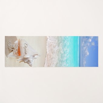 Tropical Beach, Sand Seashell Yoga Mat | Zazzle