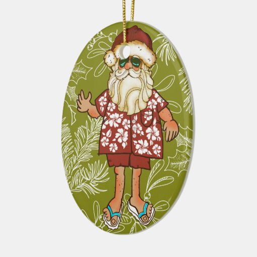 Tropical Beach Santa Christmas Ornament | Zazzle