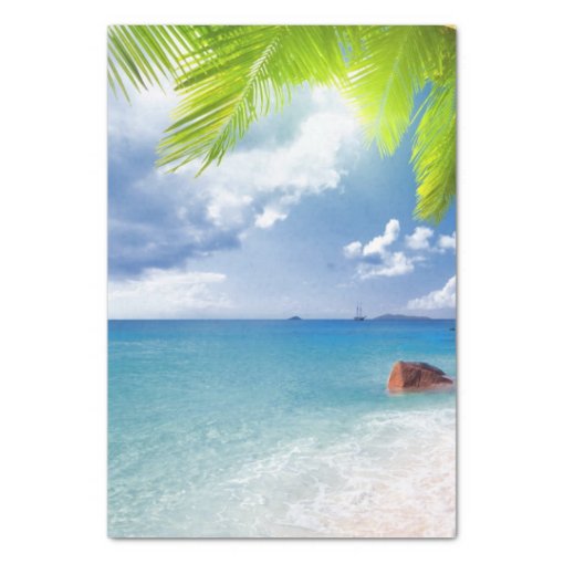Tropical Beach Scene Palm Trees Decoupage Tissue Paper | Zazzle