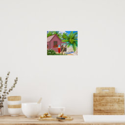 Tropical Beach Scene Poster | Zazzle