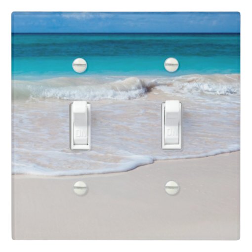 Tropical Beach Scene Sand Turquoise Water Light Switch Cover | Zazzle