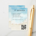 Tropical Beach Sea Ocean QR Code Details Wedding Enclosure Card | Zazzle