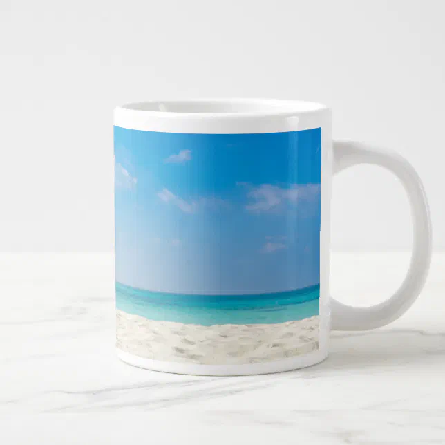Tropical Beach Sea Sand Sky & Summer Day Giant Coffee Mug | Zazzle