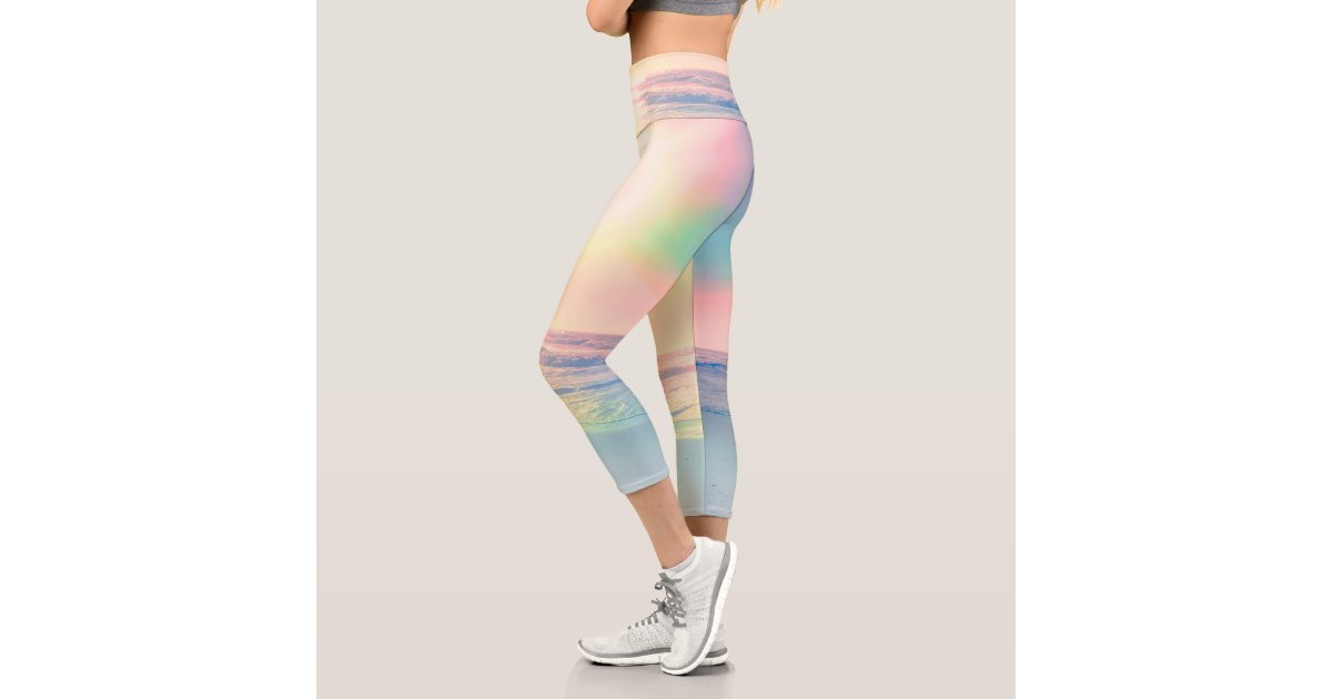 Tropical Beach Sea Sun Colorful Summer Capri Leggings | Zazzle