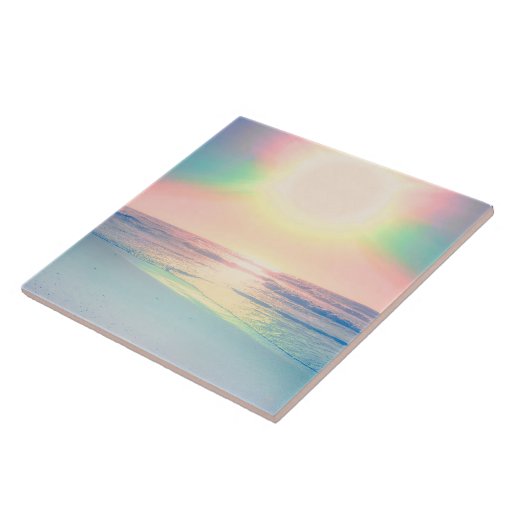 Tropical Beach Sea Sun Colorful Summer Ceramic Tile | Zazzle