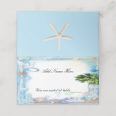 Tropical Beach Seashell Wedding Table Place Card | Zazzle