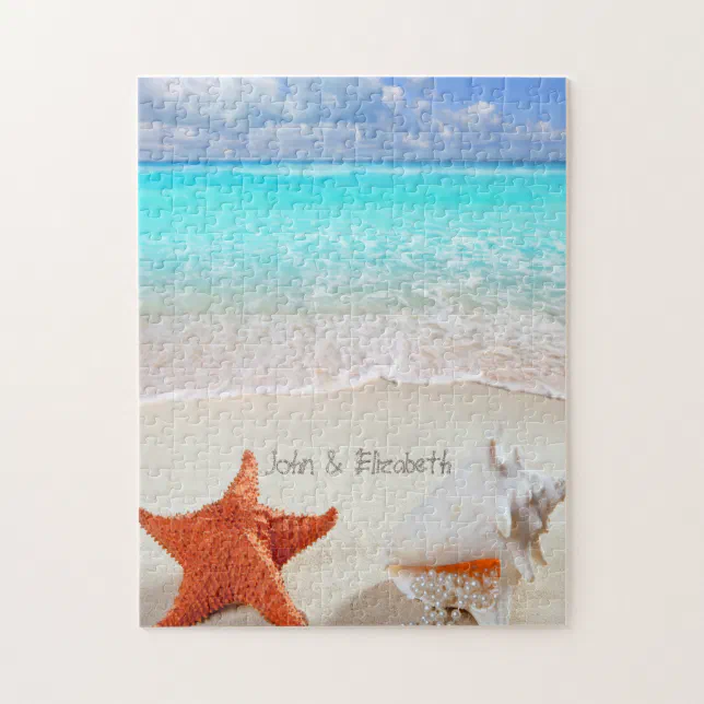 Tropical Beach Seashells Jigsaw Puzzle | Zazzle