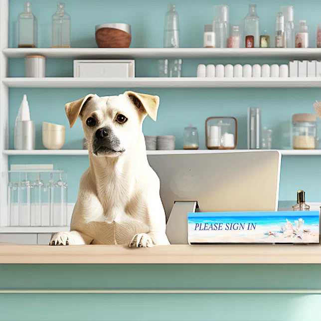 Tropical Beach Seashells Sand Desk Name Plate | Zazzle