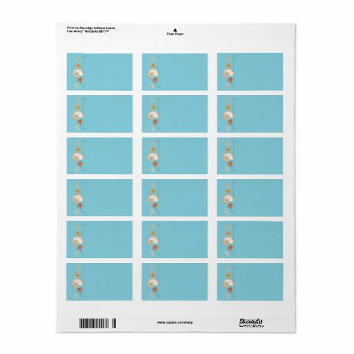 Tropical Beach Shells Starfish Nautilus Summer Label | Zazzle