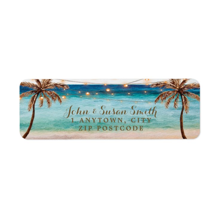 tropical beach summer return address labels | Zazzle