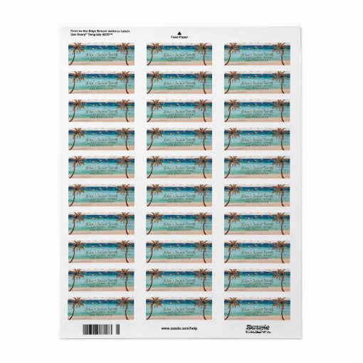tropical beach summer return address labels | Zazzle