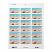 Tropical Beach,Summer, Sand,Sea,Seashells Label | Zazzle