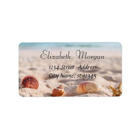 Tropical Beach,Summer, Sand,Seashells Label | Zazzle.com