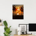 TROPICAL BEACH SUNSET 18X24 POSTER | Zazzle