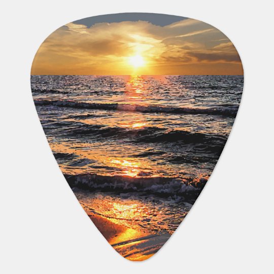 Tropical Beach Sunset Guitar Picks | Zazzle.com