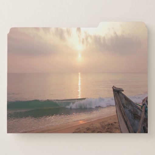 Tropical Beach Sunset,Plumeria File Folder | Zazzle