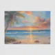 Tropical Beach Sunset with Palm Trees Tissue Paper | Zazzle