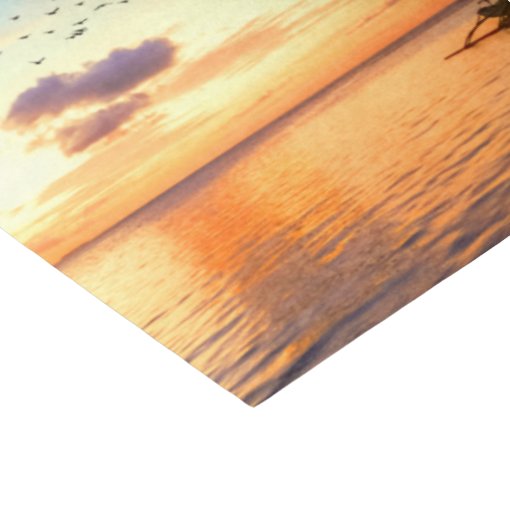 Tropical Beach Tahiti Island Sunset Tissue Paper | Zazzle