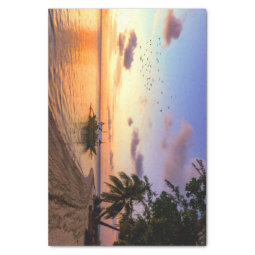 Tropical Beach Tahiti Island Sunset Tissue Paper | Zazzle